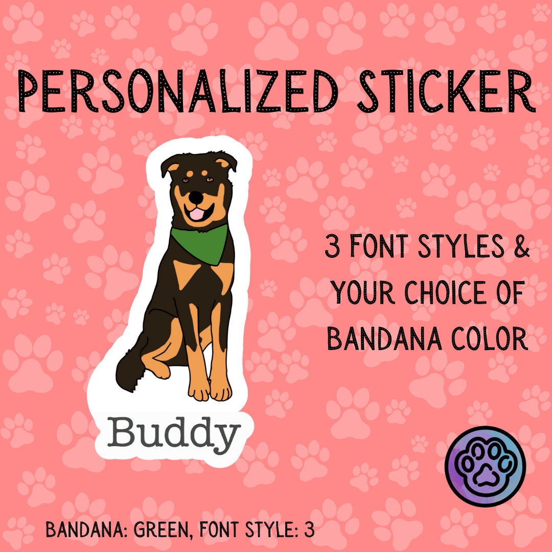 Personalized Rottsky Dog Sticker // Custom // Gift for Dog Lover - Etsy