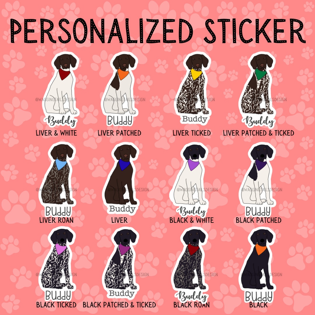 Personalized German Shorthaired Pointer Sticker or Magnet – Custom Dog ...