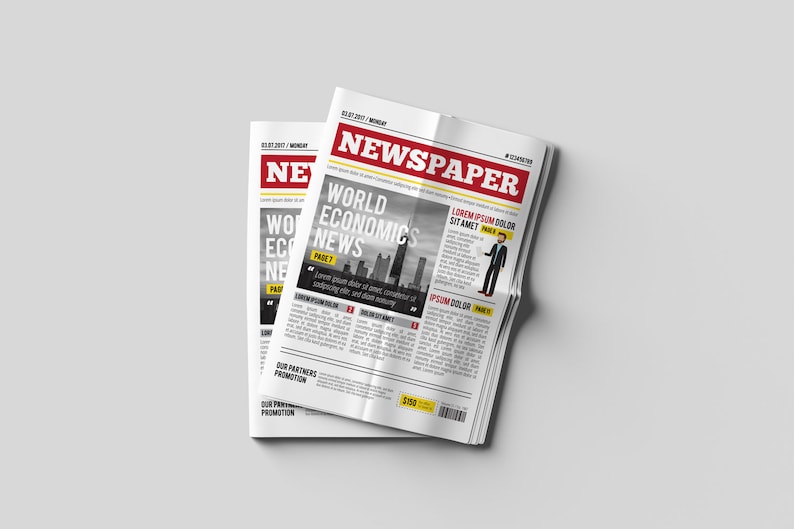Newspaper Mockups - Etsy