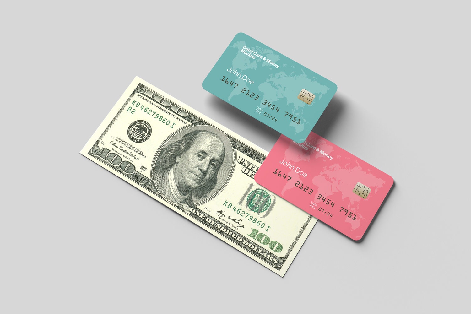 Debit Card and Money Mockups - Etsy