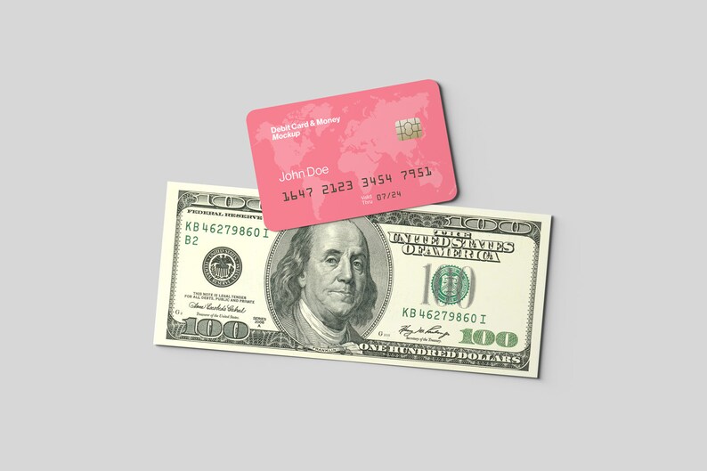 Debit Card and Money Mockups - Etsy