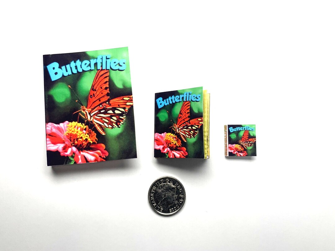 Miniature Butterflies Book | Real Text & Pictures | 1/4, 1/6 or 1/12 ...