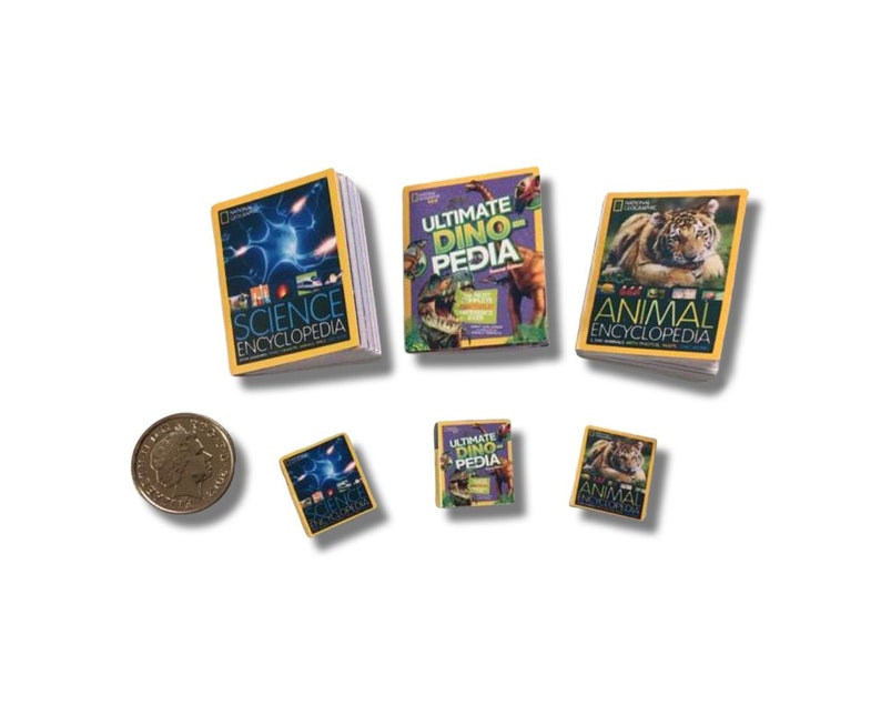 Miniature Books Set of 3 Encyclopedia Books Science | Etsy