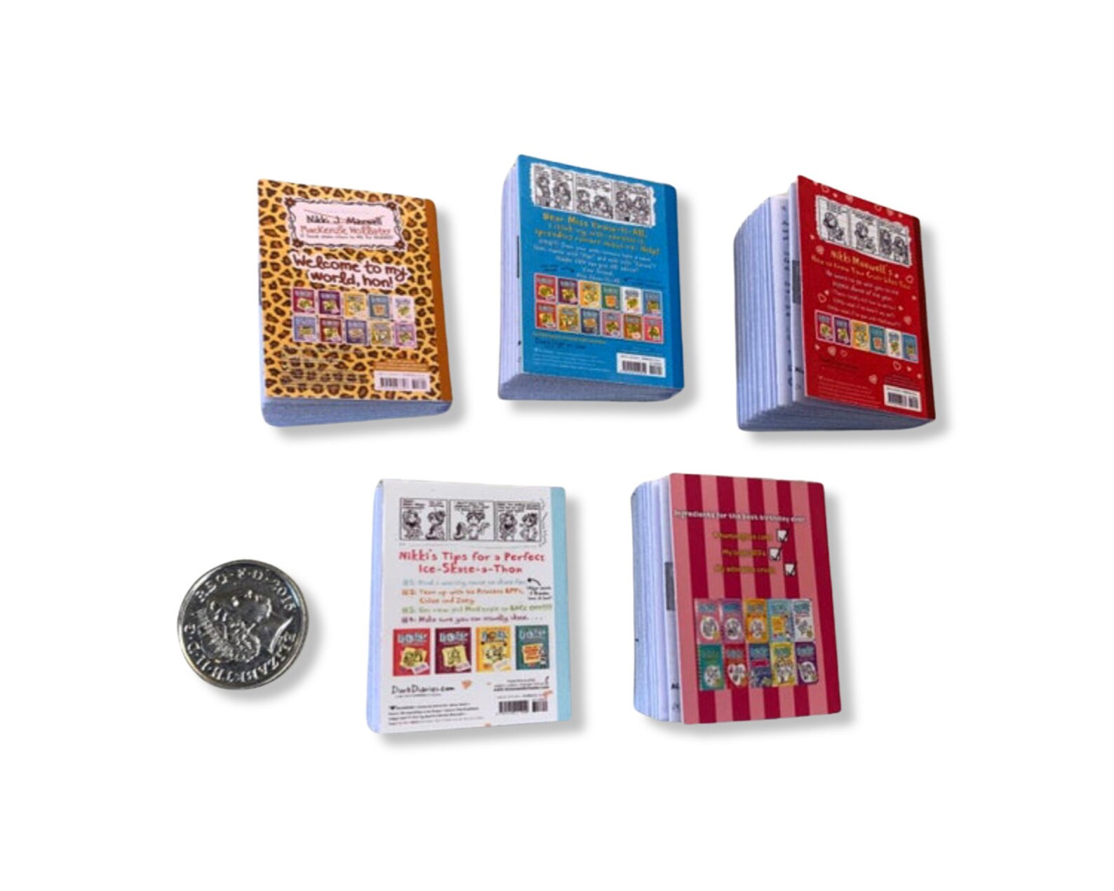 Miniature Dork Diaries Book Set 5 Books 1/6 1/4 and 1/12 | Etsy UK