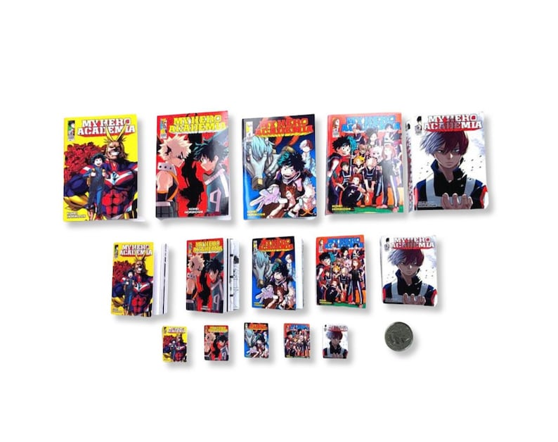 Miniature Manga Books Set of 5 1/4 1/6 and 1/12 Scale | Etsy UK