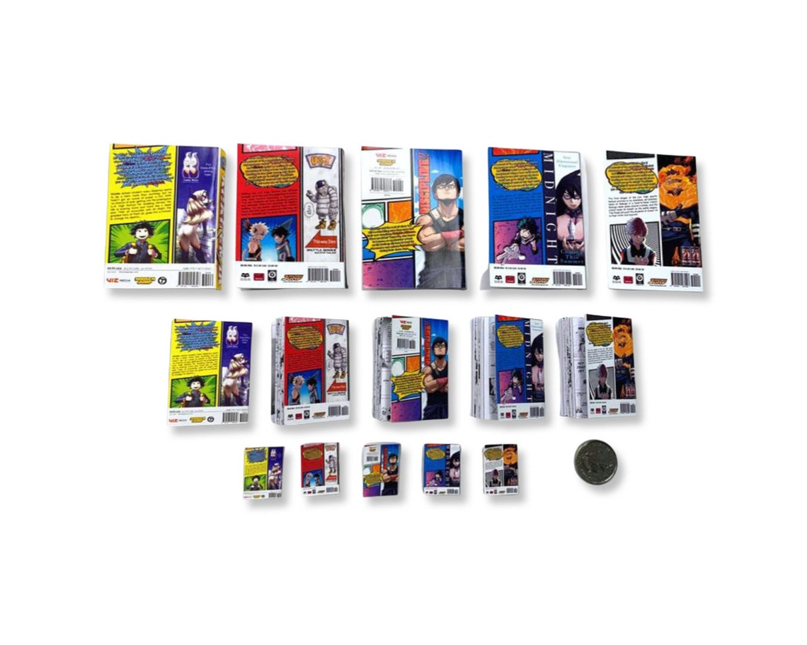 Miniature Manga Books | Set of 5 | 1/4 1/6 and 1/12 Scale | Real Text ...