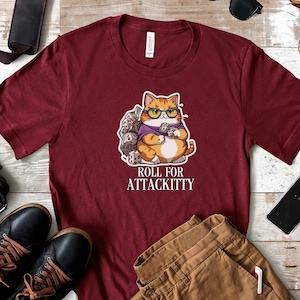 Cat Dnd Shirt, Roll for Attackitty Unisex T-shirt - Etsy