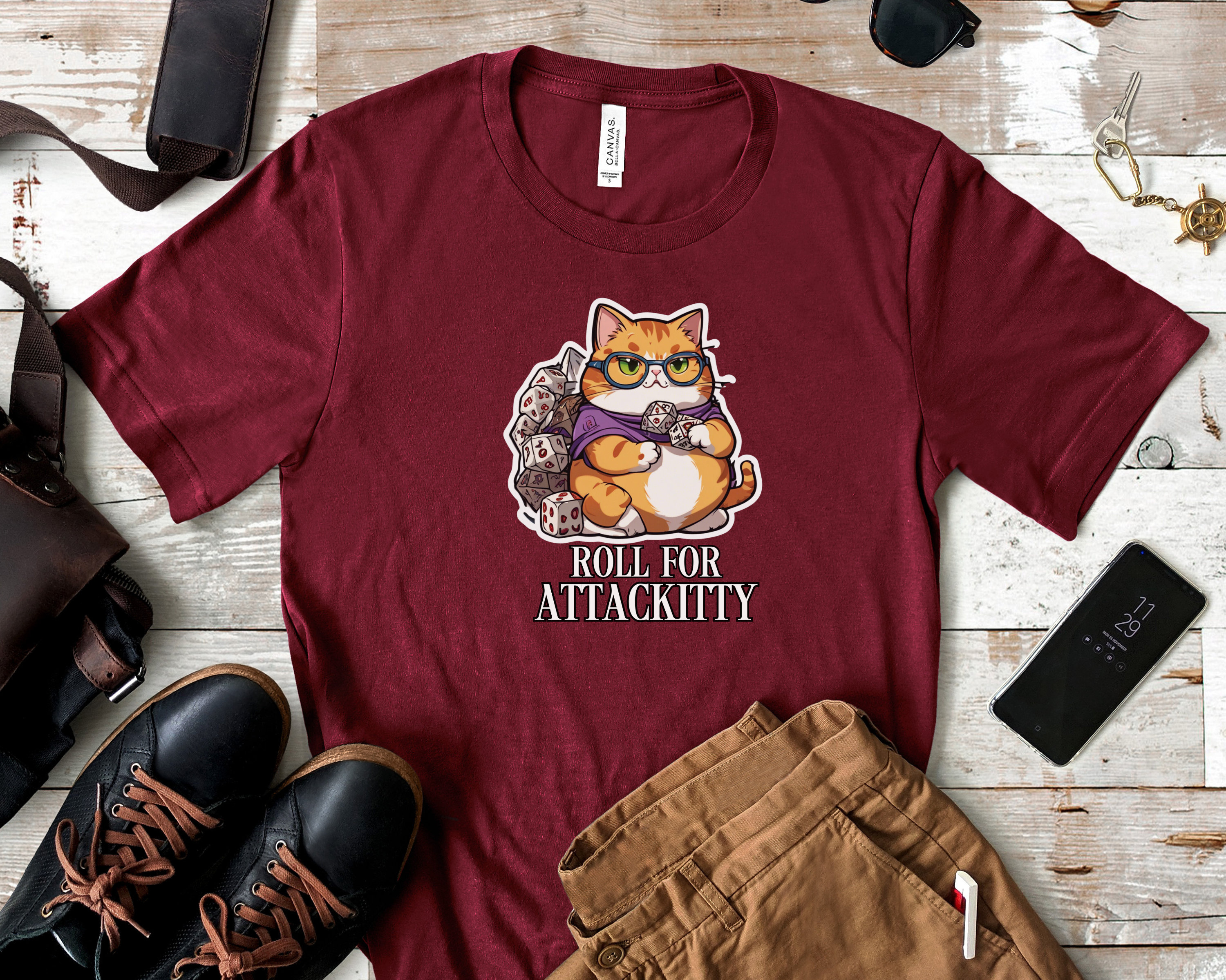 Cat Dnd Shirt, Roll for Attackitty Unisex T-shirt - Etsy
