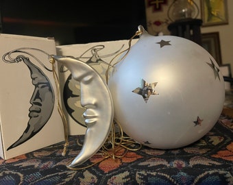 Dept 56 Frosted Mercury Glass Moon Ornaments Crescent Moon Ornaments ...