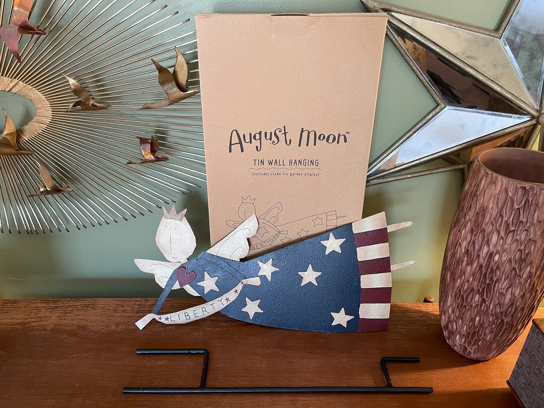 August Moon Liberty Angel 21” Tin Wall Hanging Garden Stake Dan Dipaolo ...