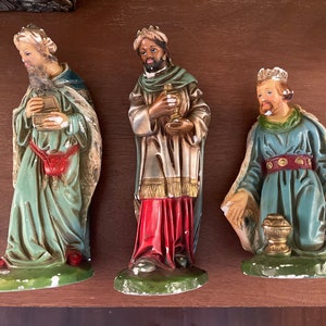 Columbia Statuary Chalkware Nativity Figurine Wise Man Kings 9.5” Tall ...