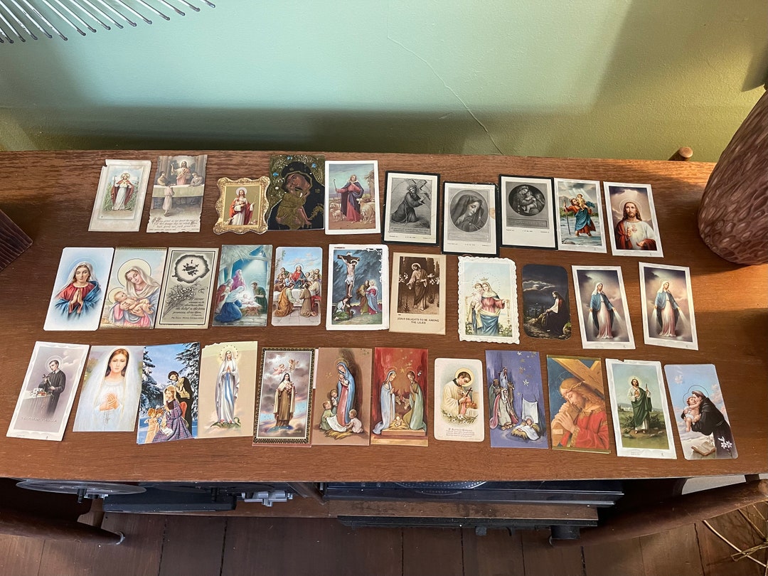 Beautiful Lot 50+ Collectible Antique and Vintage Religious Holy Cards ...