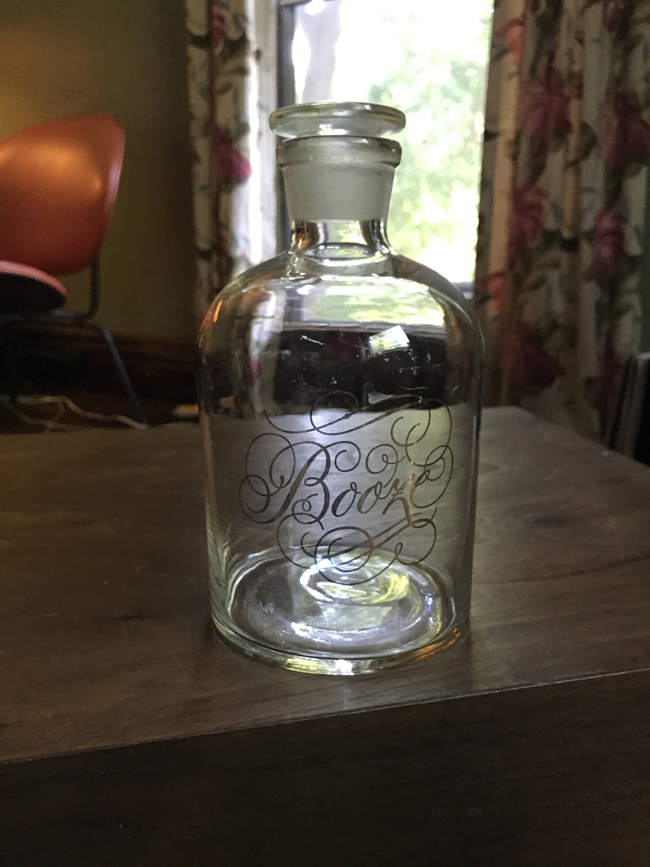 Vintage Booze Decanter Barware botella de licor de vidrio | Etsy