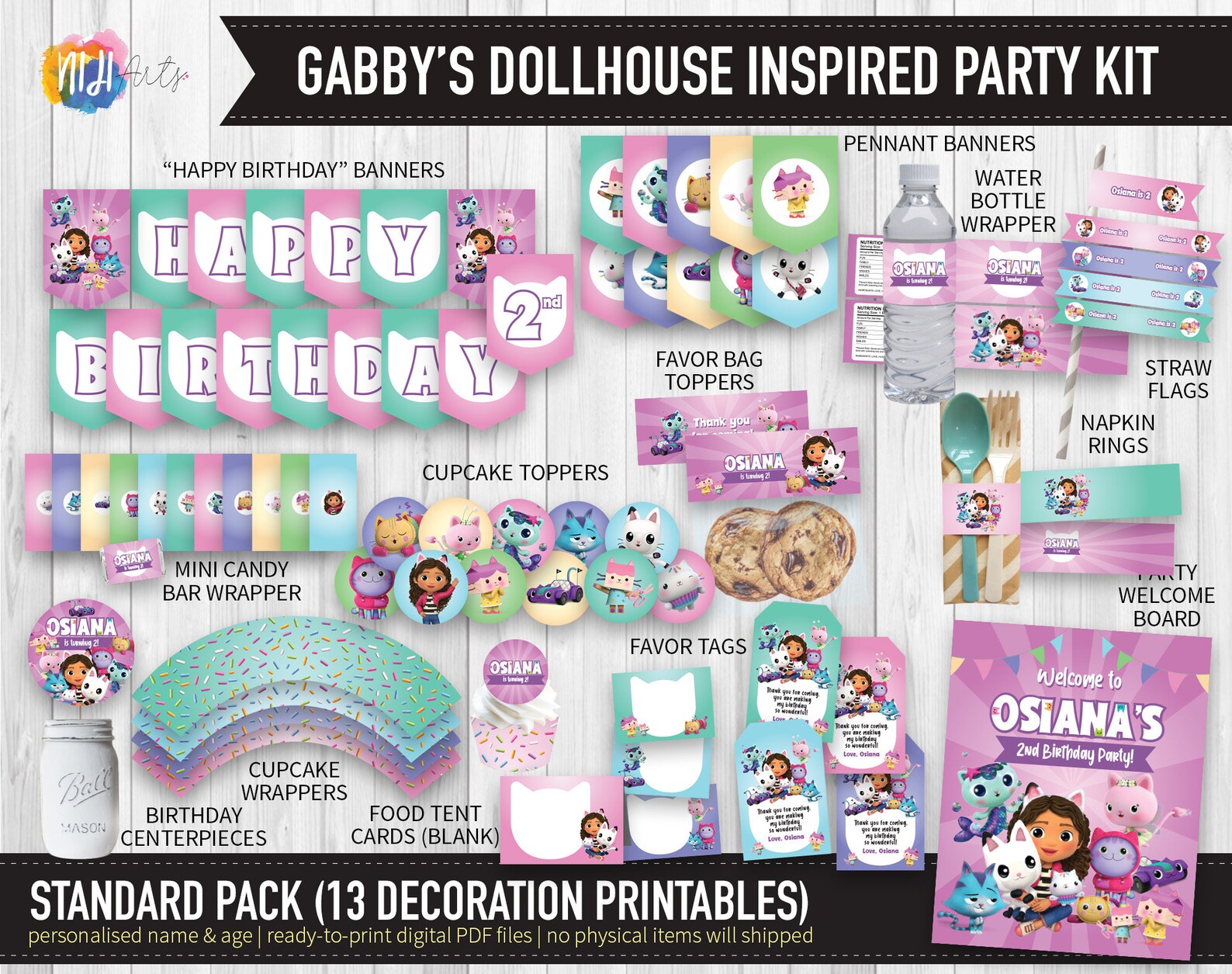 DIGITAL Printable: Personalised Birthday Party Kit | Etsy