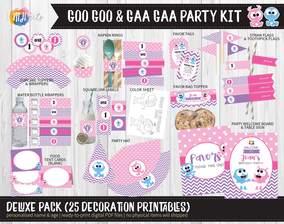 DIGITAL Printable: Goo Goo & Gaa Gaa Theme Birthday Party Kit | Etsy