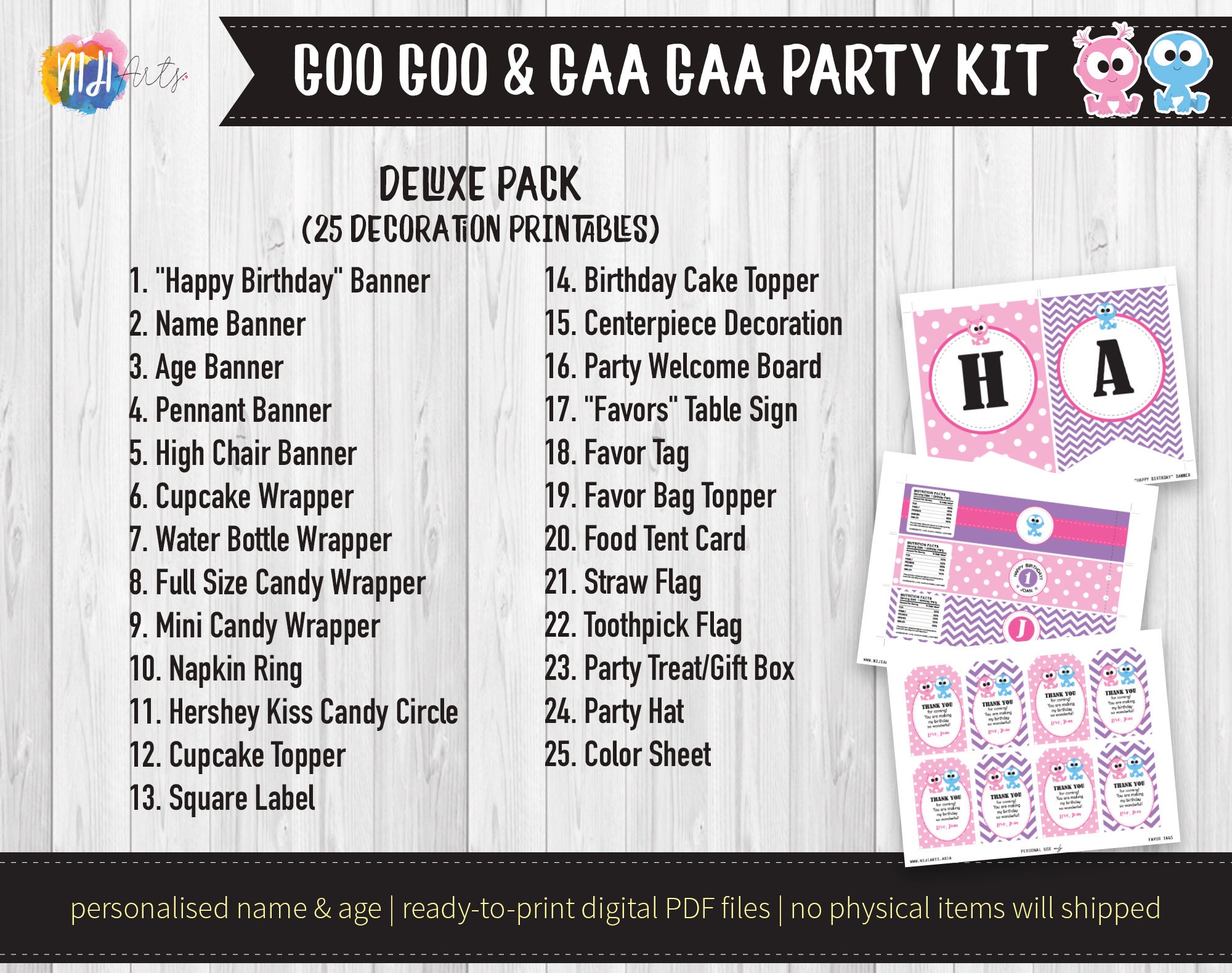 DIGITAL Printable: Personalised Birthday Party Kit deluxe | Etsy