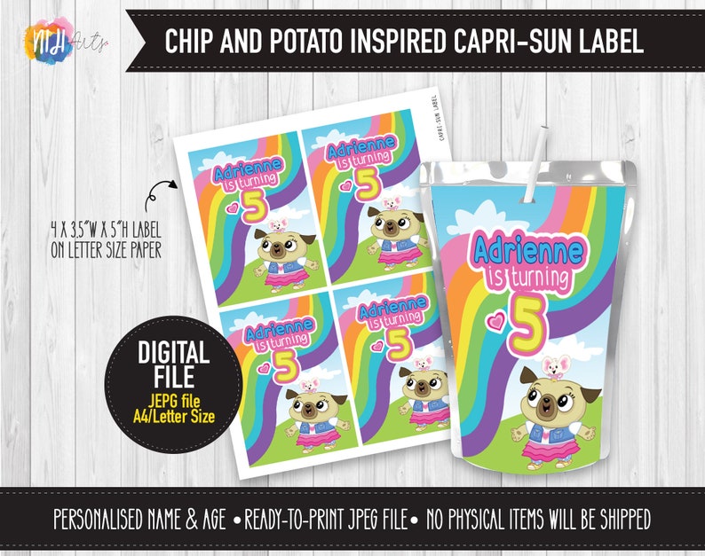 DIGITAL Printable: Personalised Capri-sun Label - Etsy