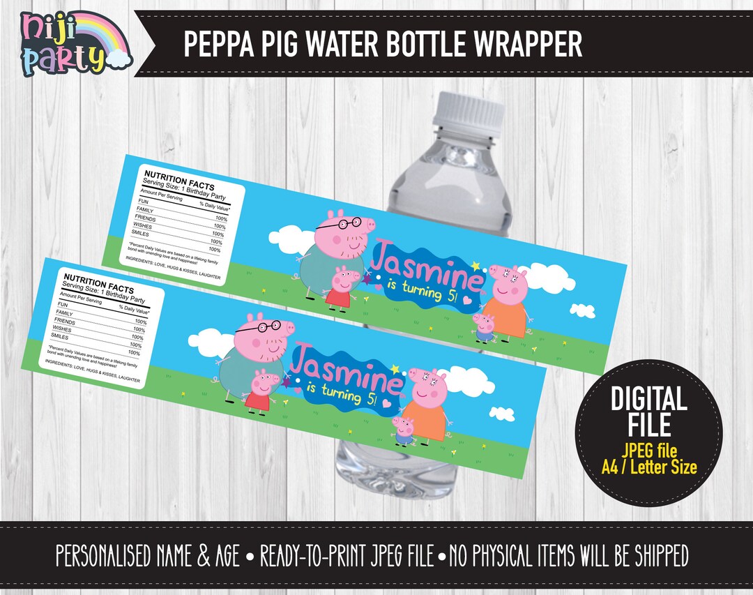 DIGITAL Printable: Personalised Water Bottle Wrapper - Etsy
