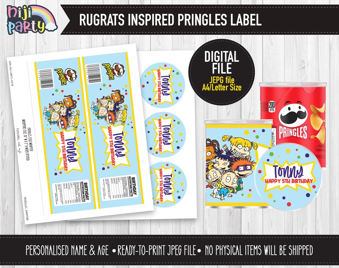 DIGITAL Printable: Personalised Pringles Wrapper and Label - Etsy