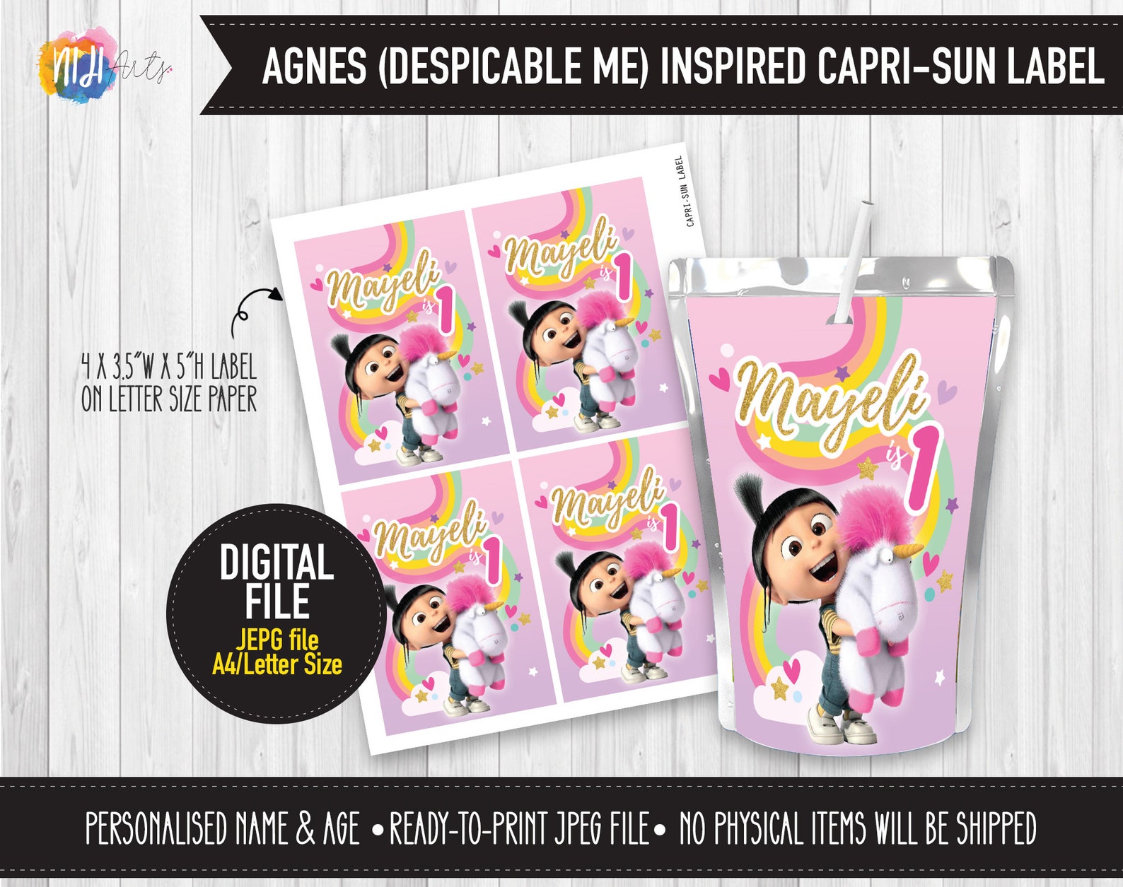 DIGITAL Printable: Personalised Capri-sun Label - Etsy