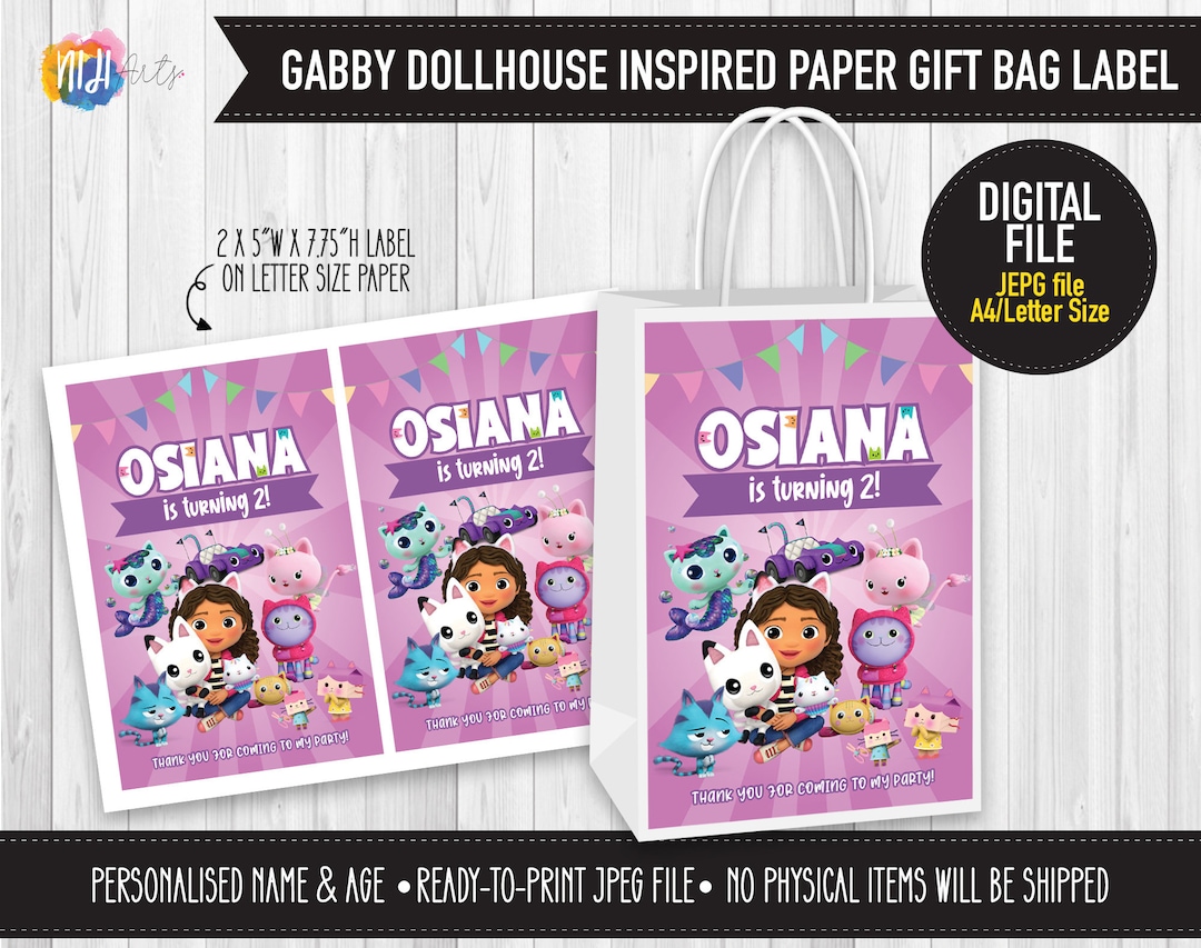 DIGITAL Printable: Personalised Paper Gift Bag Label - Etsy