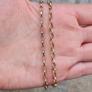 Vintage Hallmarked Solid 9ct 9k Gold Chunky Oval Belcher Rolo Chain ...