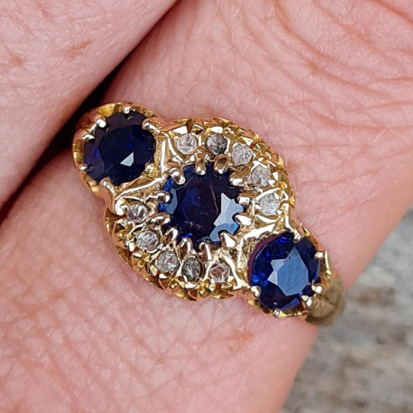 Antique 1911 Edwardian Chester English Hallmarked 18ct 18k Gold Diamond ...