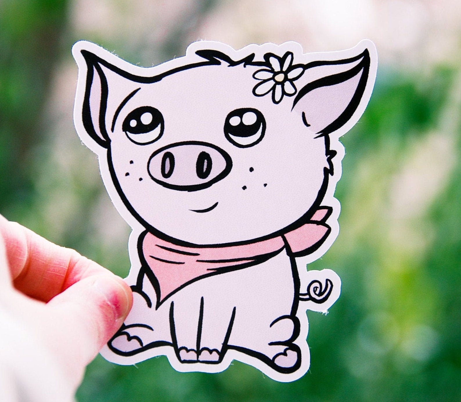 Little Piggy Sticker Glossy Paper Sticker Rosa Schwein in | Etsy