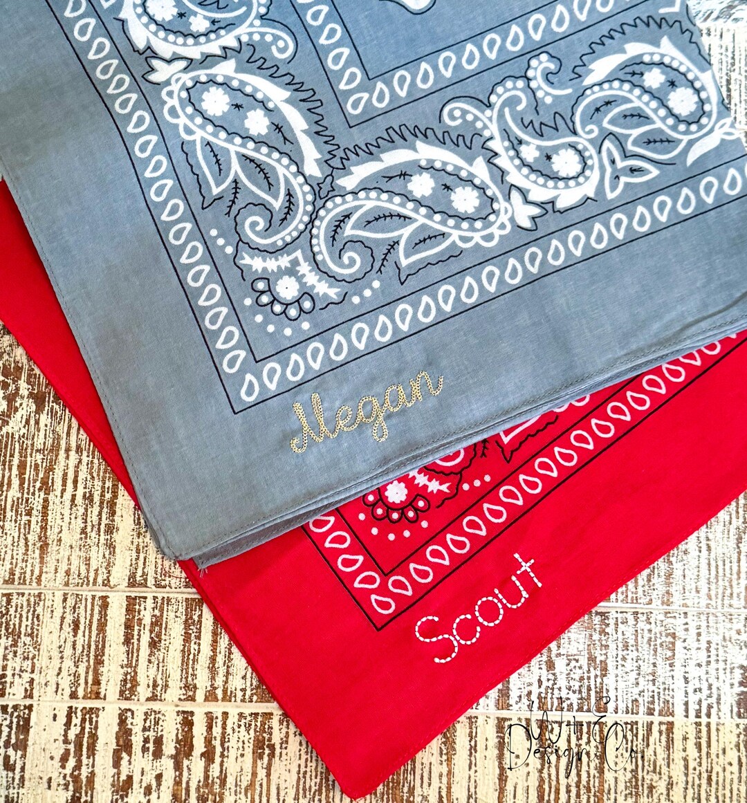 Personalized Embroidered Bandana With Custom Name - Etsy
