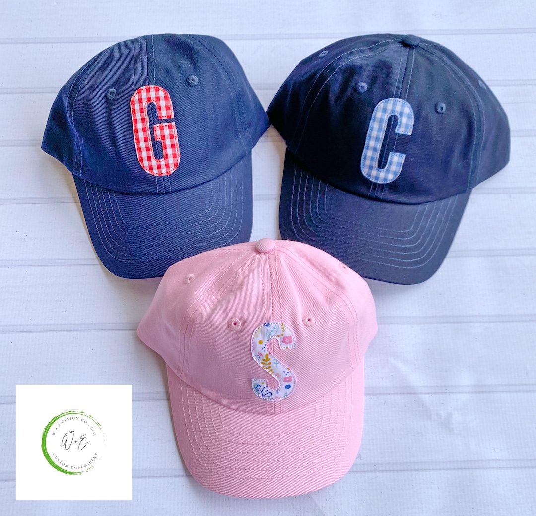 Toddler Letter Hat, Infant Initial Baseball Cap, Personalized Appliqué ...