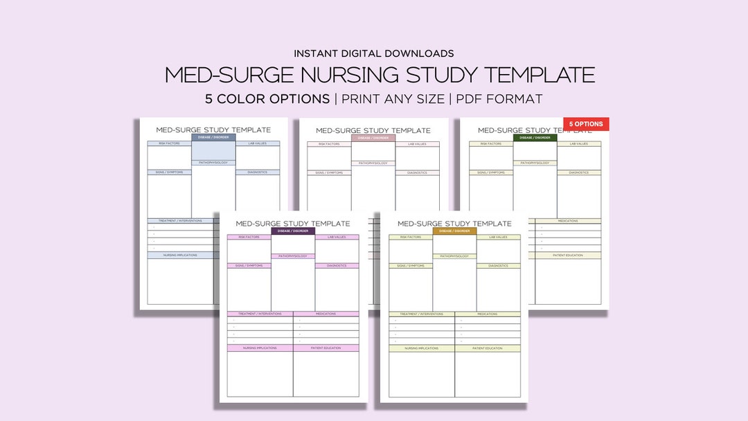 Med-surge Nursing School Study Template | Medical Surgical Unit PDF ...