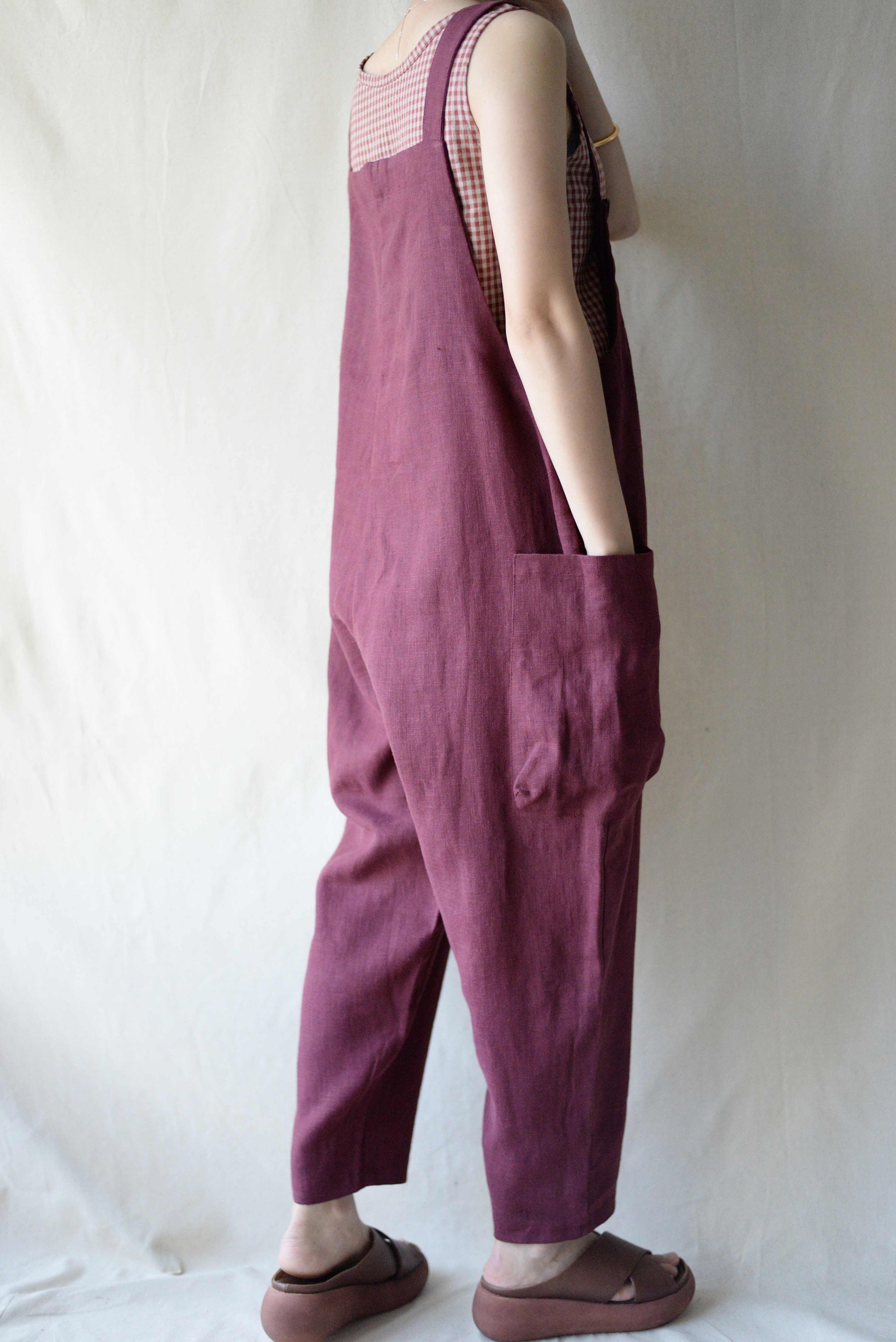 Womens Linen Overalls Loose Linen Jumpsuit Dressy Jumpsuit Summer ...