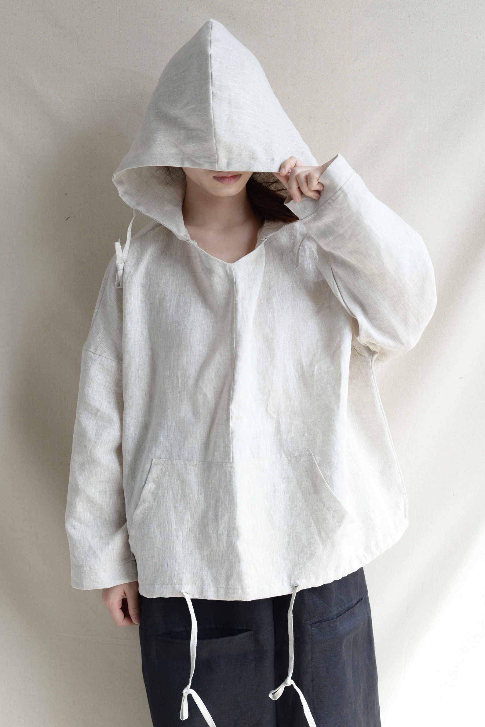 Women Linen Hoodie Top Blouse Long Sleeve Linen Top Oversize - Etsy