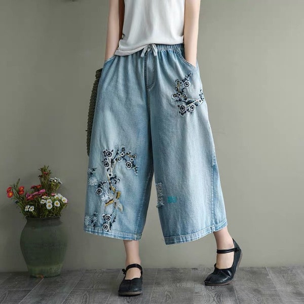 Embroidered Pants - Etsy