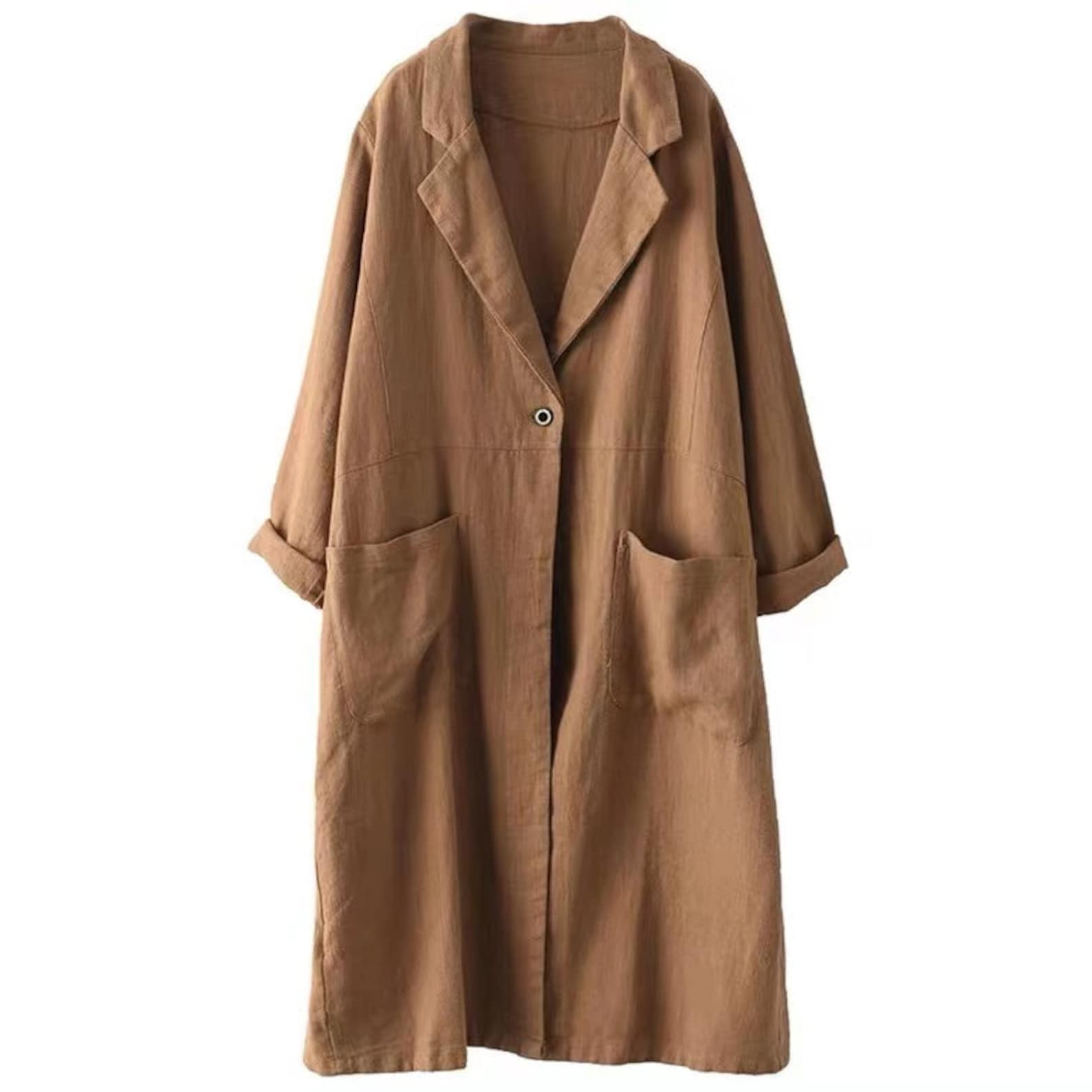 100% Linen Coat Burgundy Long Linen Duster Washed Linen - Etsy Canada