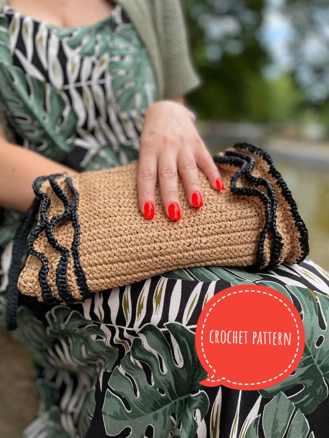 Raffia Clutch Bag Raffia Bag PATTERN Straw Wristlet Clutch Pattern ...