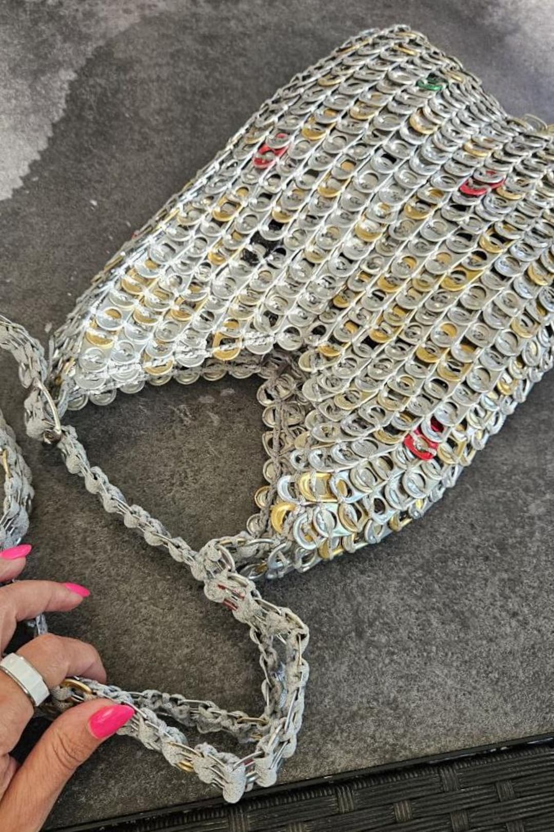 Soda Can Purse Recycled Purse Aluminum Tab Purse Metal Black Tote ...