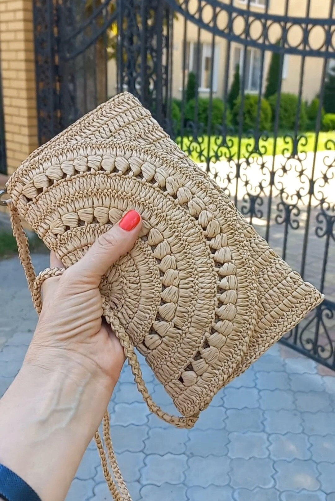 Raffia Clutch Bag Crochet Raffia Crossbody Bag Beige Summer Raffia Bag ...