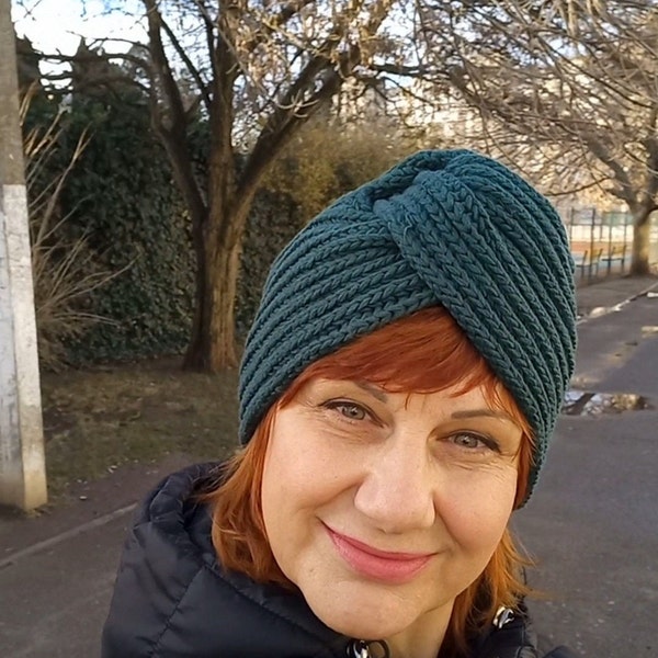 Knit Turban Hat - Etsy