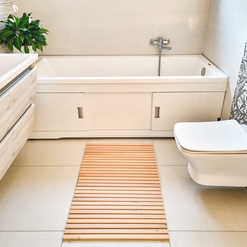 Teak Shower Mat - Etsy
