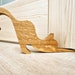 Door Stopper Cat. Wooden Door Holder Animal. Wood Door Hold, Stop ...