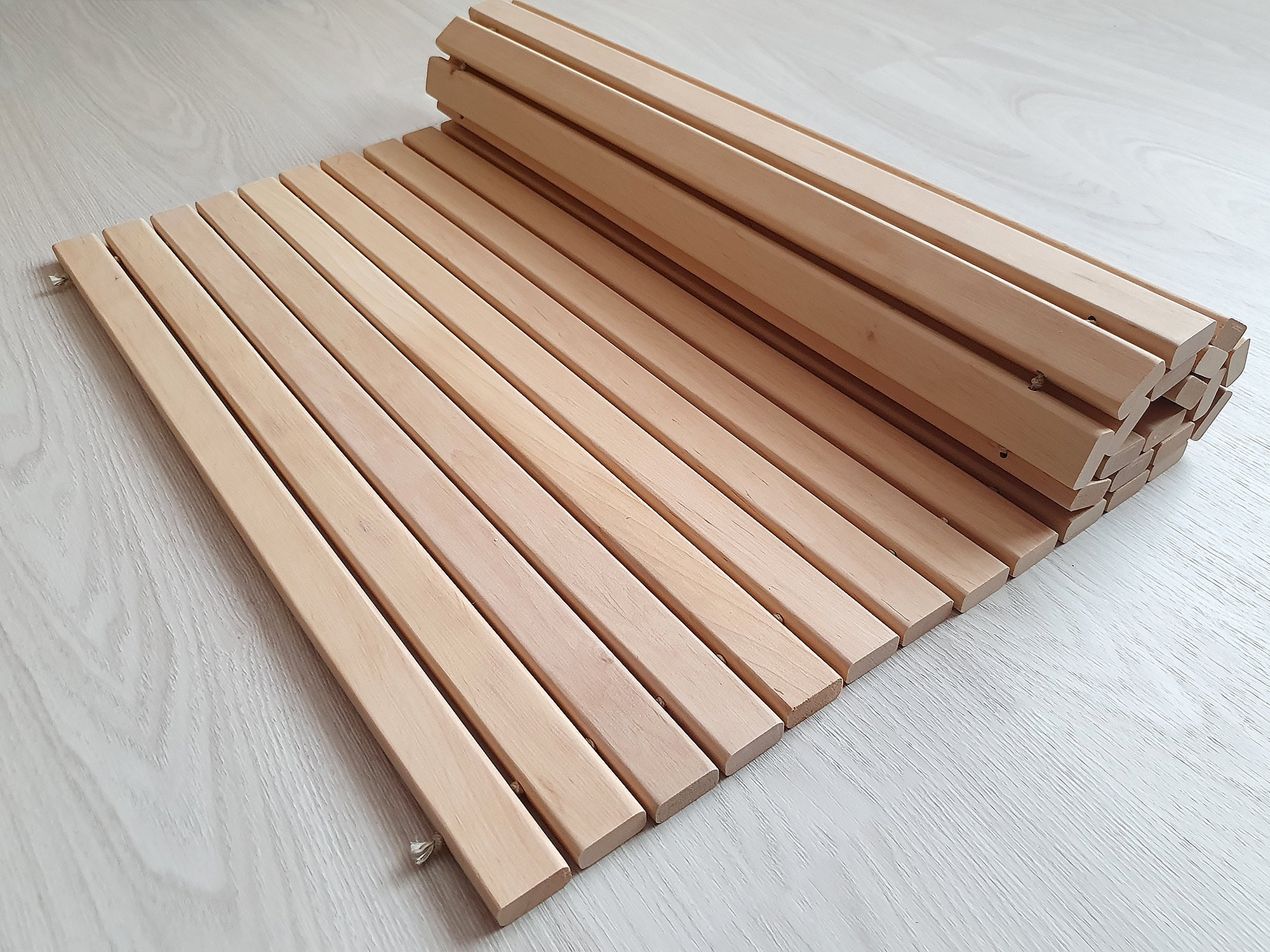 Wooden Roll up Shower, Roll up Bath, Roll up Outdoor Mat 35 X 24. Nordic Style Premium Strong ...