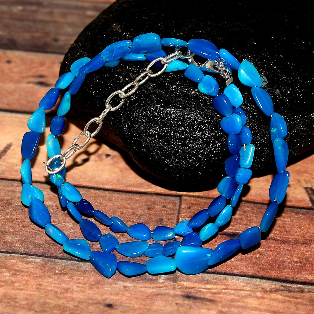 Ethiopian Opal Jewelry, Natural Blue Opal Nuggets Shape Beads Opal ...