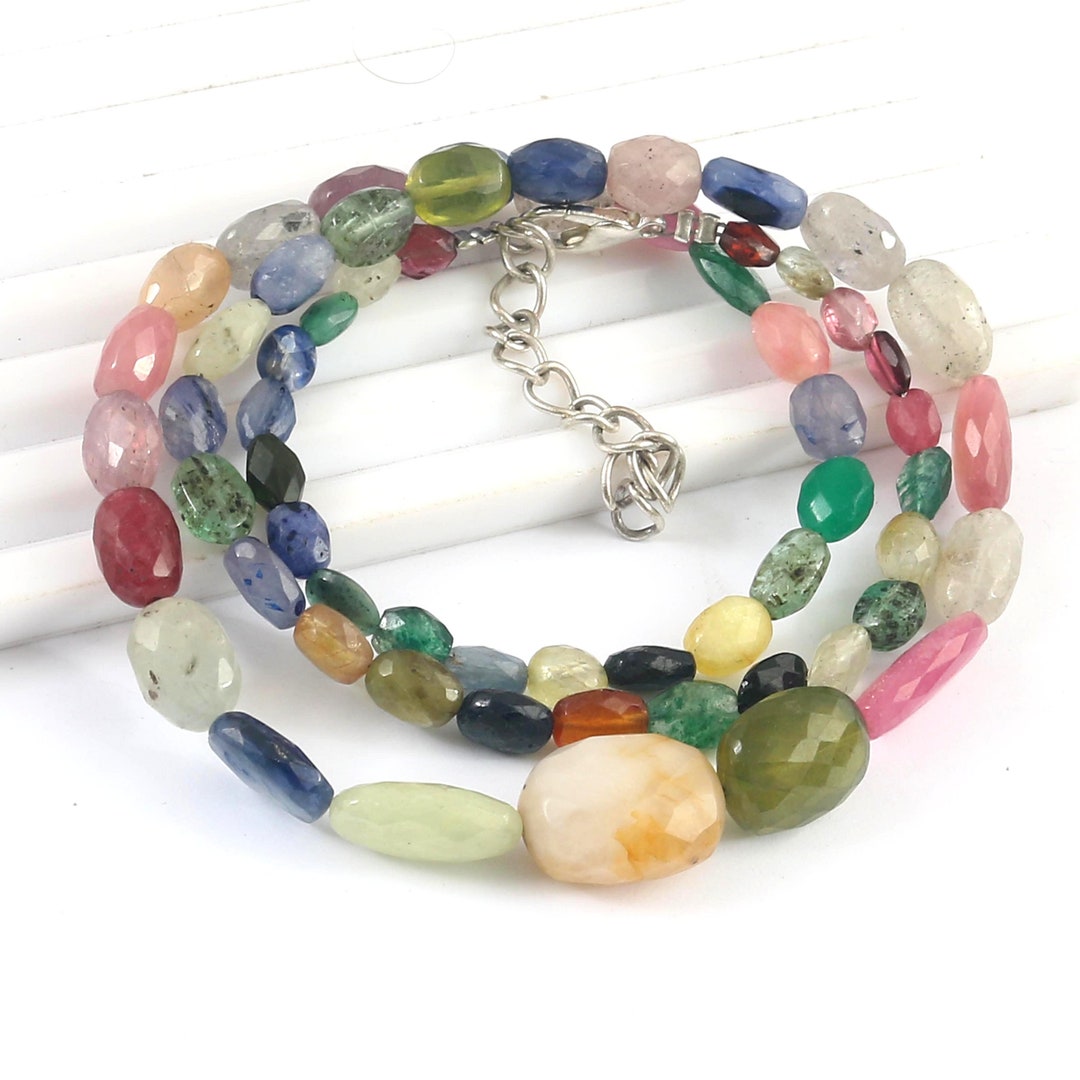 AAA+ Natural Multi Gemstone Nuggets Beads Multi Stone Faceted Beads ...