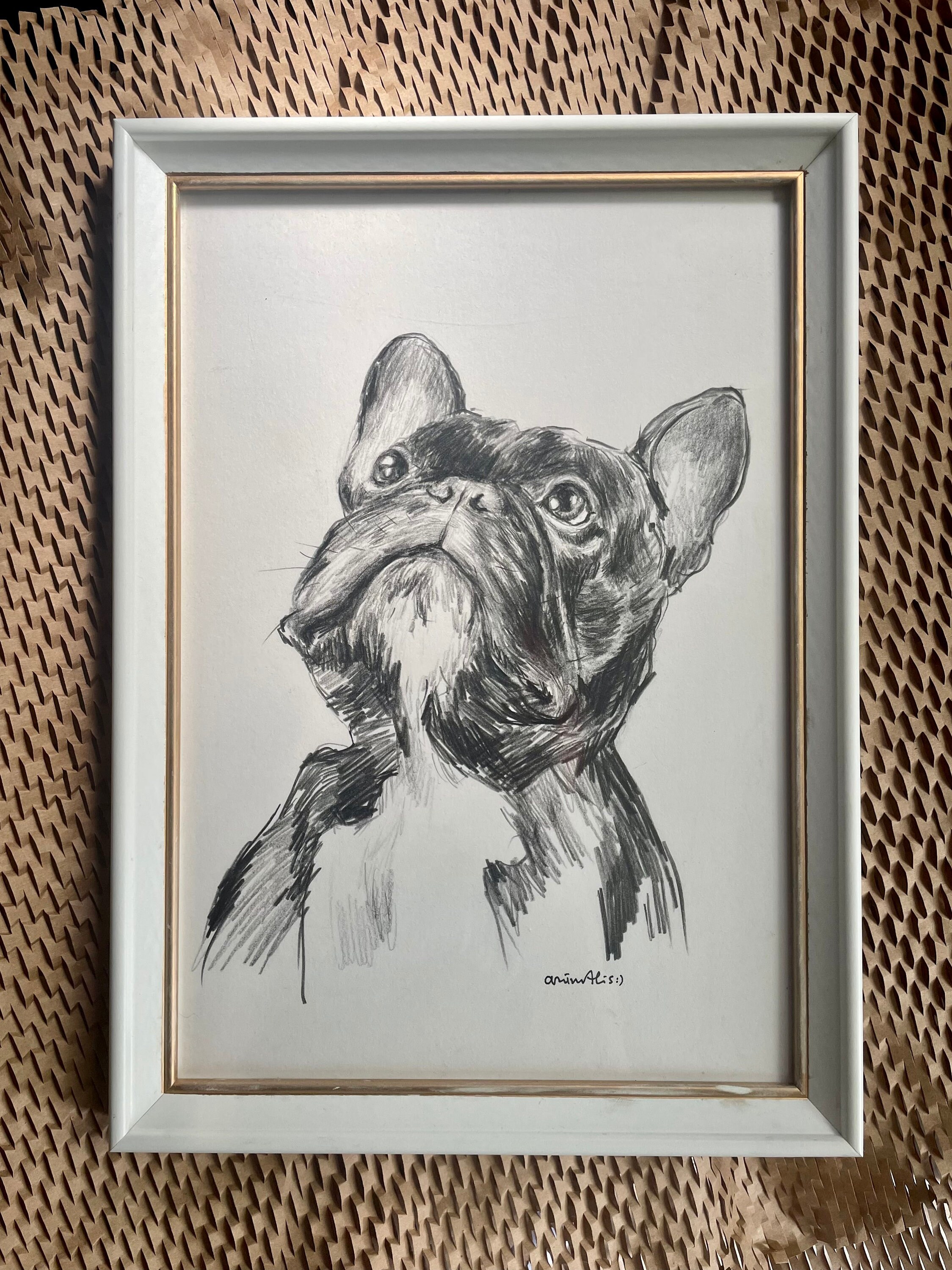 French Bulldog Graphic Drawing, Frenchie Art, Art Dog Drawing, Graphic ...