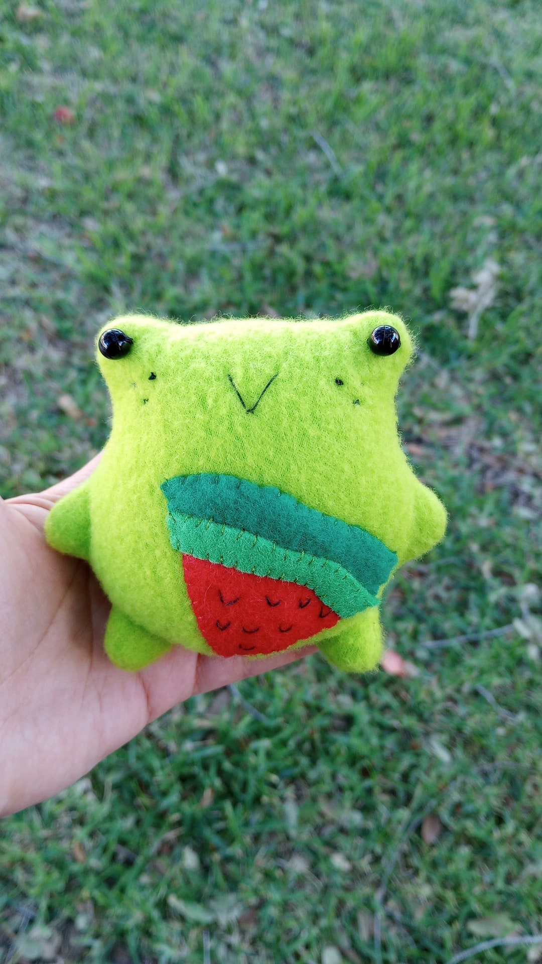 Small Watermelon Frog Plush - Etsy