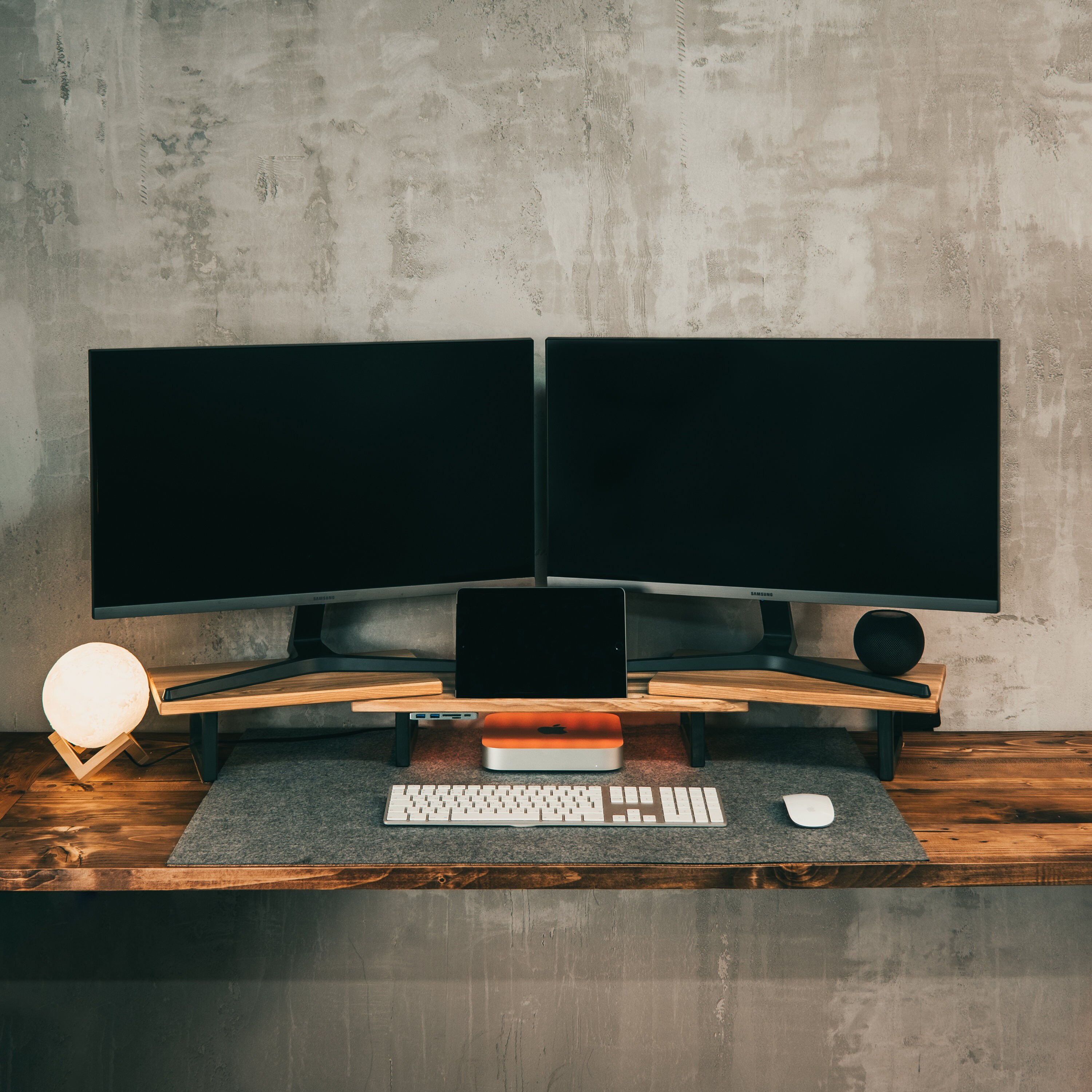 Monitor Stand Solid Wood Dual Monitor Stand Wooden Stand for - Etsy