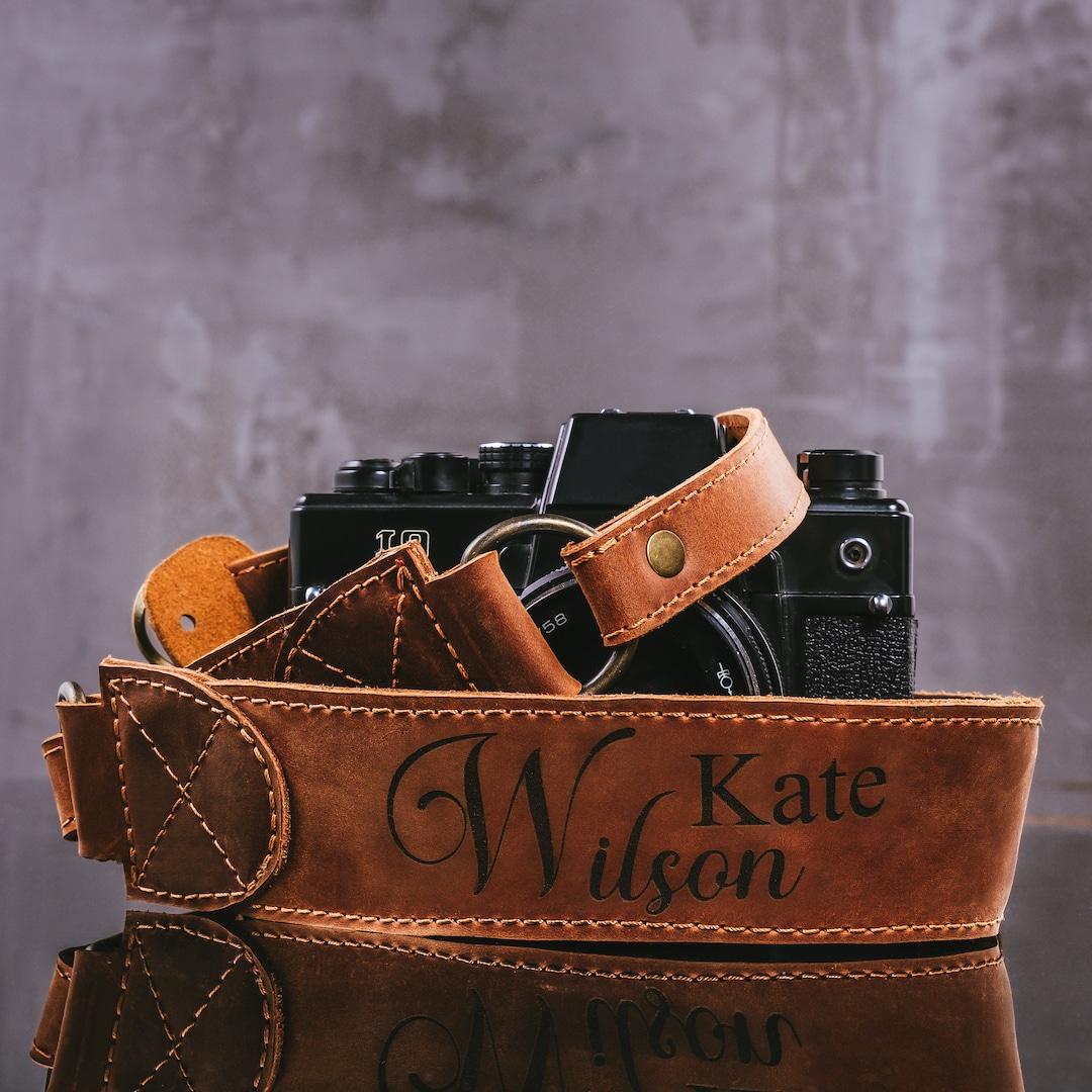 Custom Leather Camera Strap Personalized Gift Photographer Strap DSLR ...