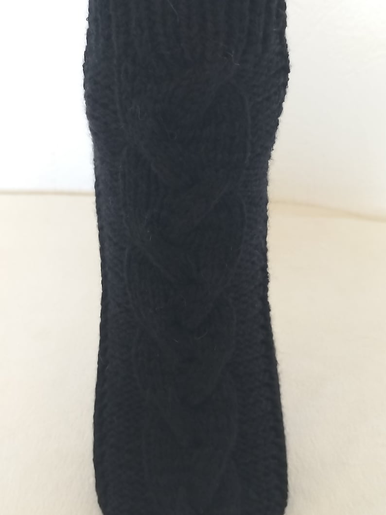 Pure Cashmere Knitted Socks, Black Cashmere Socks, Bed Socks, Boots ...