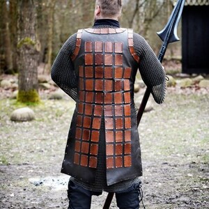 Brown Leather Armor Brigandine Long for Medieval Armor Handmade Viking ...